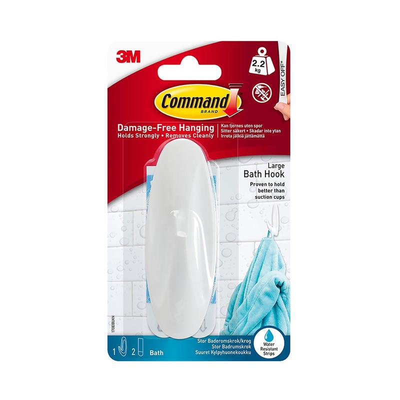 Bathroom Hook - Command 17083B Large White — Officecentre