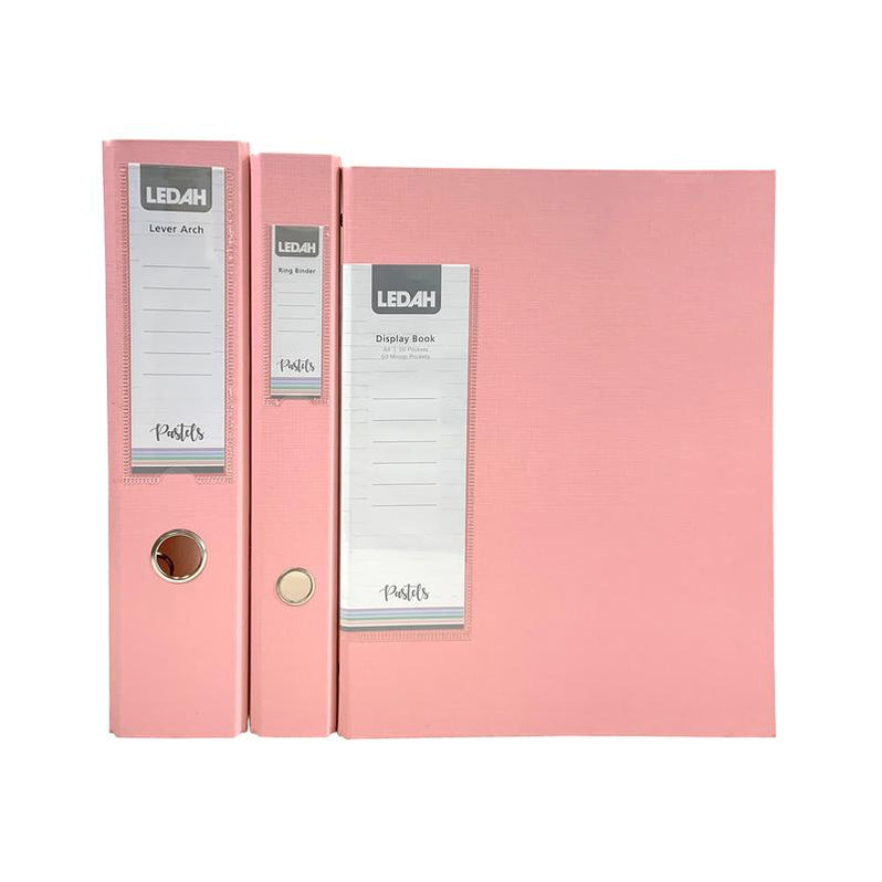 Pastel Binder Pink A4 - Ledah Lever Arch 300010 — Officecentre