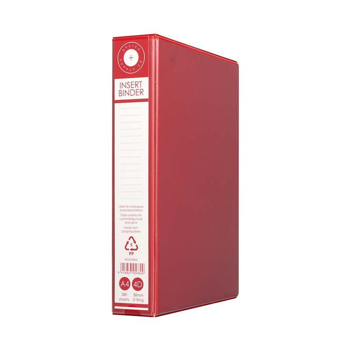 Insert Binder A4 4D 38mm Red - OSC — Officecentre