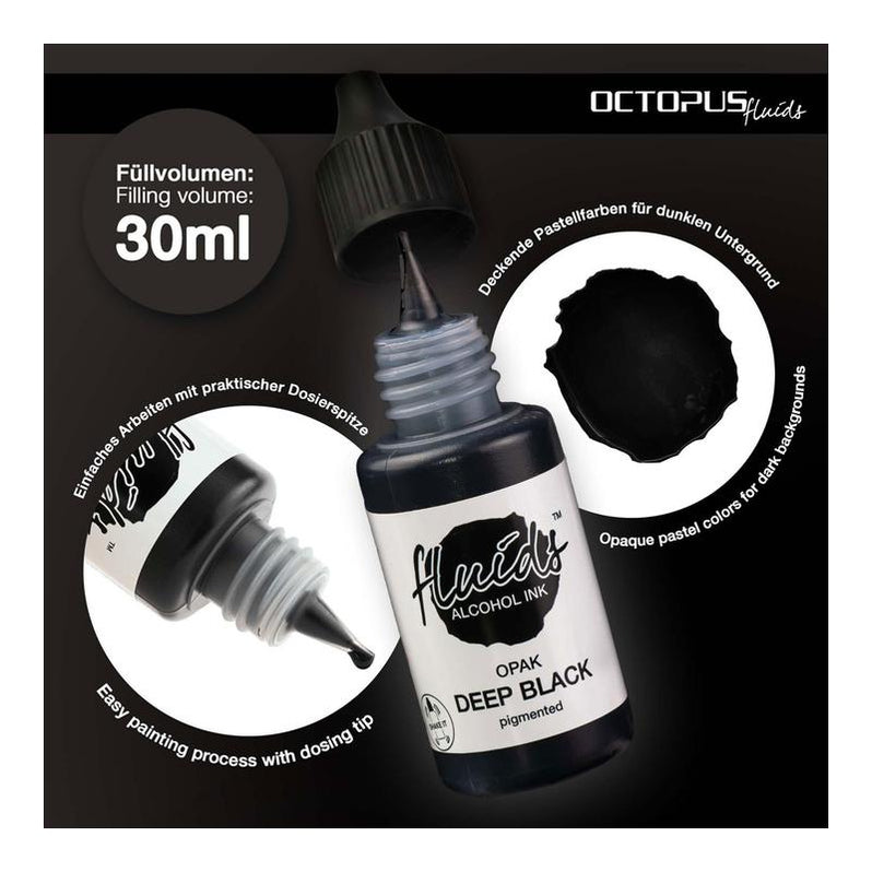 Alcohol Ink Opak Deep Black - Octopus 30ml — Officecentre