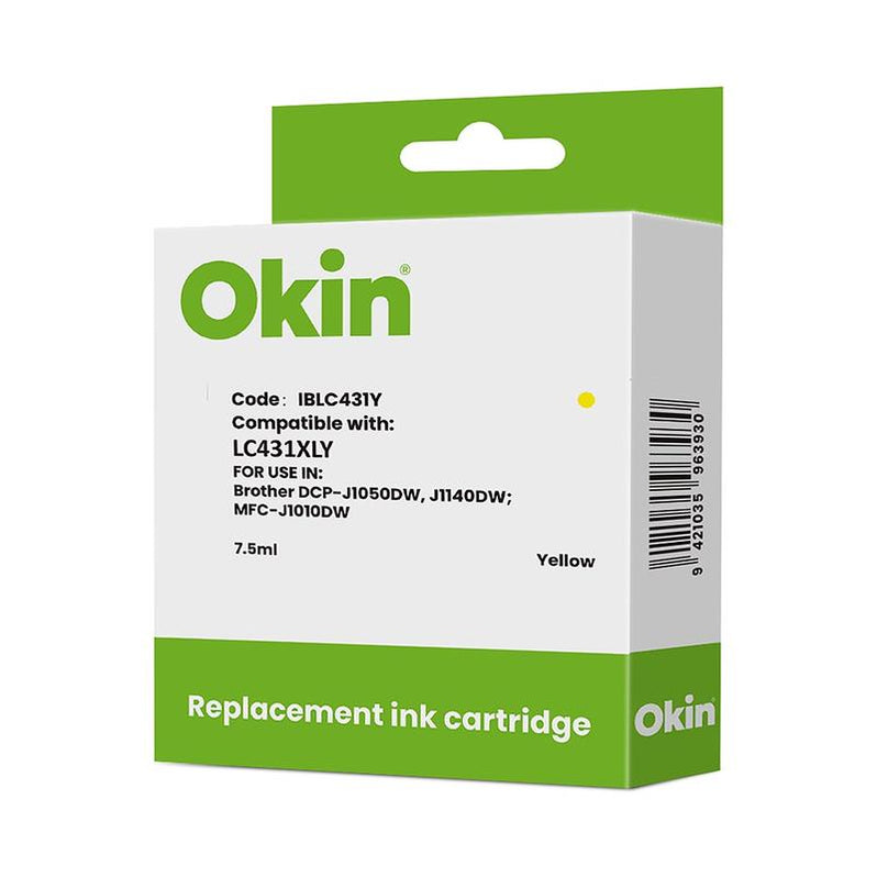 Yellow Ink Cartridge - Okin Compatible Brother LC431XL — Officecentre