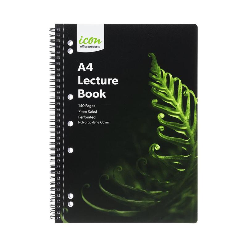 Spiral Lecture Notebook A4 - Okin Black PP Cover — Officecentre