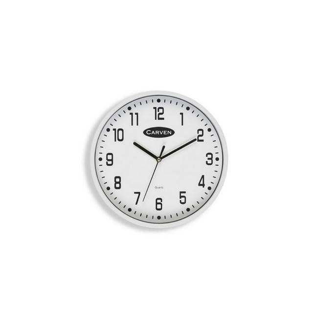 Carven clock 225mm white frame — Officecentre