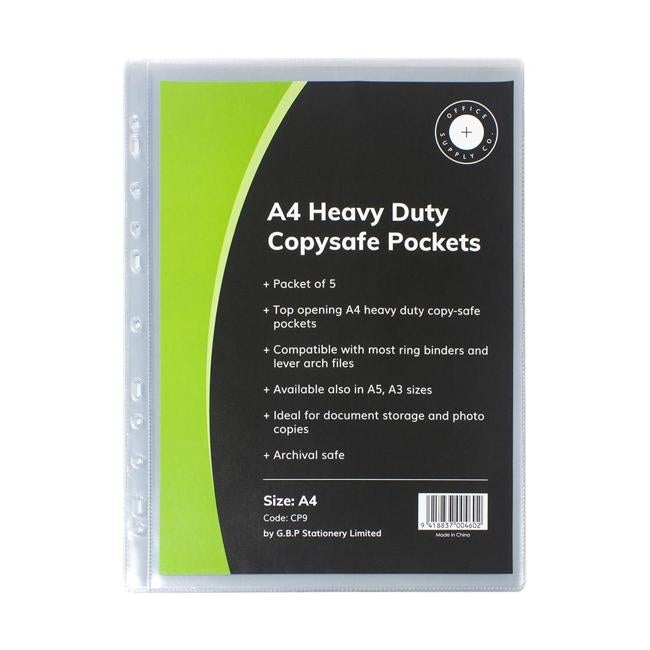 OSC Copysafe Pockets Heavy Duty A4 Pack 5 — Officecentre