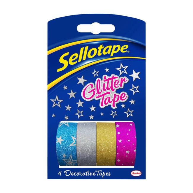 Sellotape Glitter On-Hand Refills 18mm x 3m 4 Pack — Officecentre